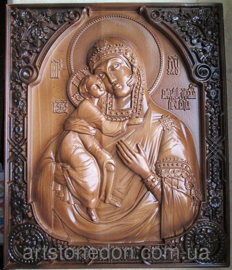 Федоровская икона Божьей Матери резная | Памятник, Скульптура, Картины