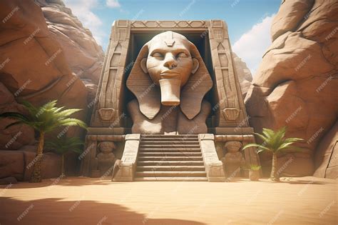 Premium AI Image | Ancient sphinx guarding the entrance to a hidden t ...