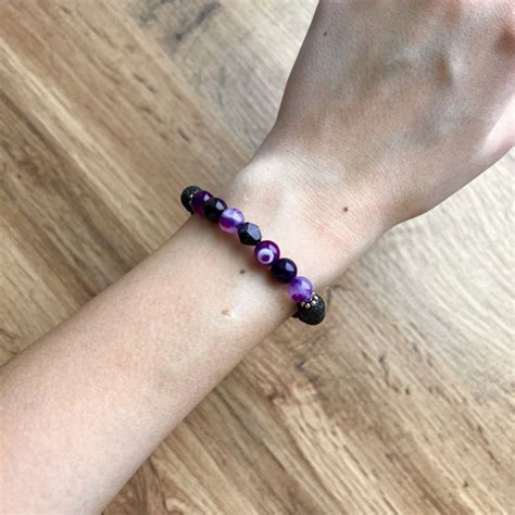Браслет из натуральных камней Stonest Line Violet Lava 19 (br035-19 ...