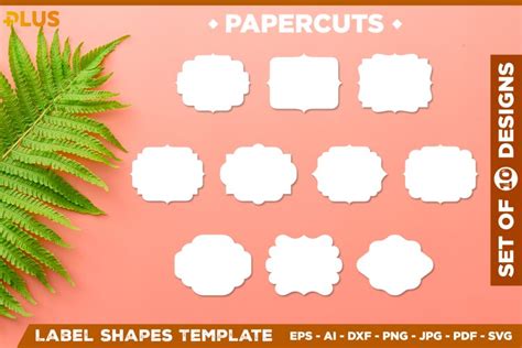 Label Shapes Template SVG | Papercut Label SVG Cut files