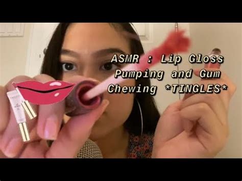 ASMR: Lip Gloss Pumping, Whispering, Gum Chewing Sounds *TINGLES* - YouTube