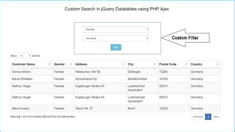 Add Server-side DataTables Custom Filter using PHP with Ajax | Webslesson
