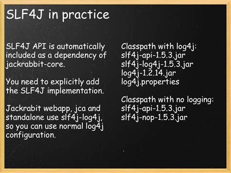 SLF4J in practice SLF4J API
