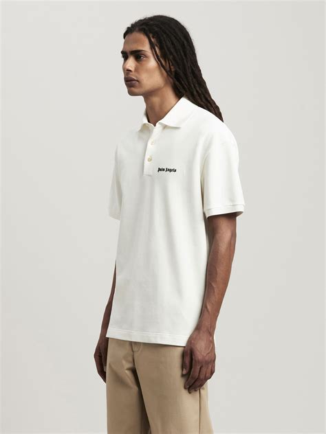 Logo Polo in white - Palm Angels® Official