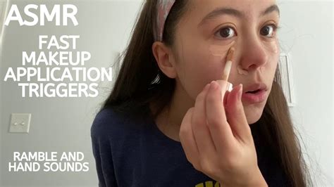 ASMR | Fast Makeup Application Triggers | ramble + hand sounds - YouTube