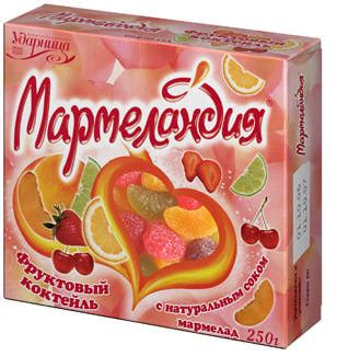 Мармелад Мармеландия "Фруктовый коктейль", "Клубничный нектар ...