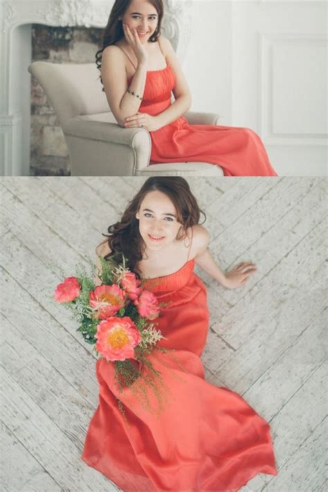 Коралловое вечернее платье на фотосессию напрокат