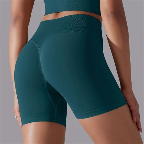Облегающие женские спортивные шорты с высокой талией | AliExpress