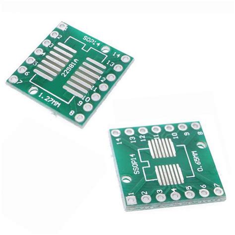 2 x SOP14 S014 SOIC14 TSSOP14 MSOP14 to DIP Adapter Board | All Top Notch