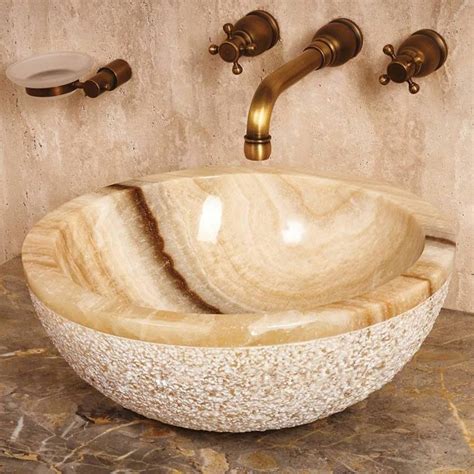 Раковина из оникса Beige Honey купить по цене от...