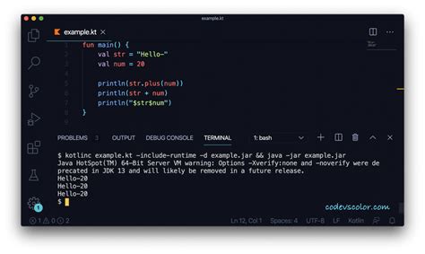 Kotlin program to concat one string and integer - CodeVsColor