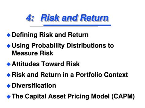 PPT - 4: Risk and Return PowerPoint Presentation, free download - ID ...