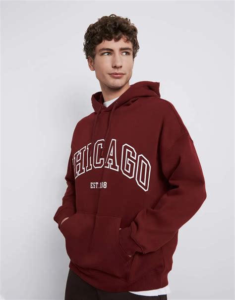 Тёмно-красное худи oversize с принтом BAC012187-4 купить по цене от 599 ...