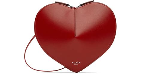 Alaïa Leather Alaïa Coeur Shoulder Bag in Red | Lyst