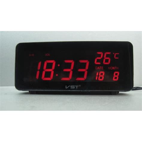 Электронные часы VST-763W-1 (Черный-красный)
