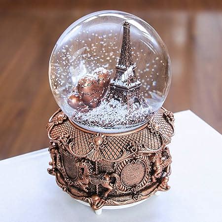 Amazon.com: QTKJ Paris Snow Musical Globe with Color Changing LED ...