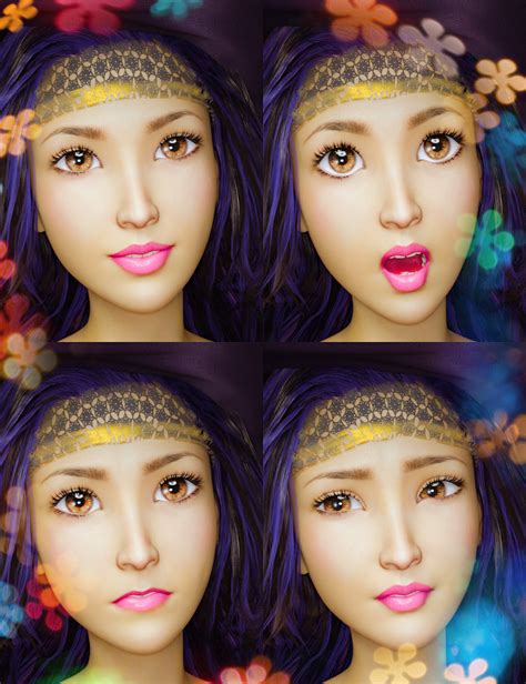 RealBabe Expressions for Aiko 7 and Genesis 3 Female(s) | Daz 3D