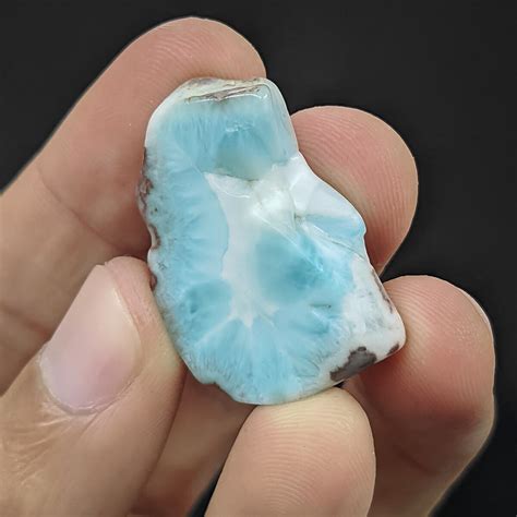 Larimar polida / pedra golfinho / pectolita azul-verde - 3,2 cm - Cód. 9L5