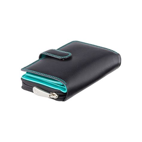 Женский черный кошелек Visconti CD22 Ruby (black-aqua) | Viscontibags ...