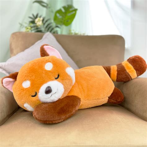 Большая мягкая игрушка Красная панда лежачая, 50 см | Plush Team