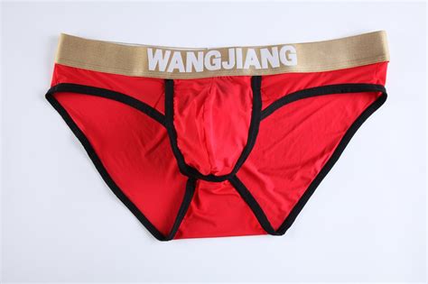 #5008SJ Red Wangjiang brand men's underwear ice silky U bag pouch ...