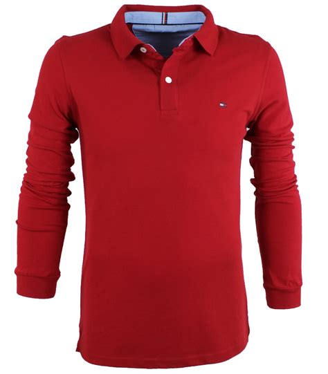 Купить - Красное поло с длинным рукавом Tommy Hilfiger TH4711-6-TH4711 ...