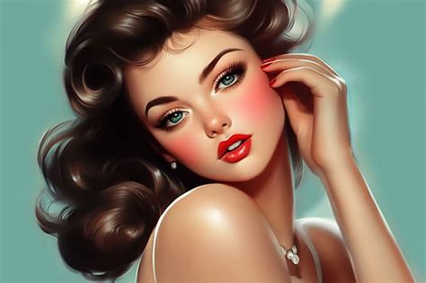 Draw a pin up girl and pin up girl illustration by Tiinaopik | Fiverr