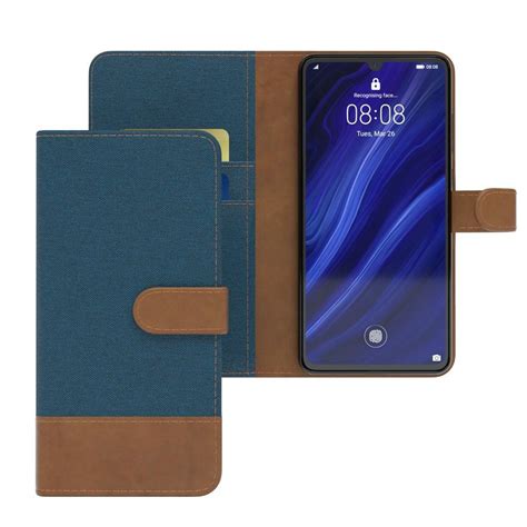 EAZY CASE Handyhülle Bookstyle Jeans für Huawei P30 Case 6,1 Zoll ...