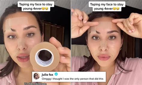Woman, 25, shares how she achieves Botox-like effect by TAPING her face ...