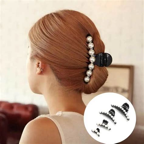 Женская заколка-краб для волос, с жемчугом | AliExpress