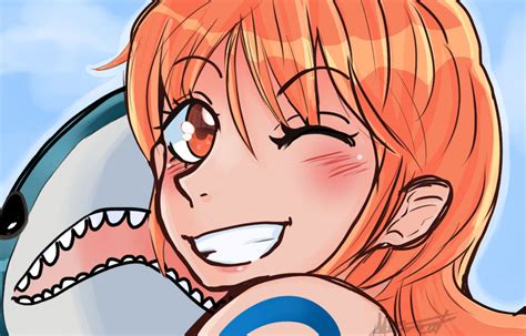 Nami And Blahaj by Mizuiscool on DeviantArt