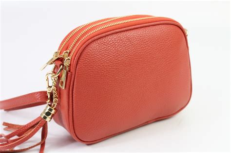 Малки дамски чанти естествена кожа, 1212 мандарина | LogoFashion куфари ...