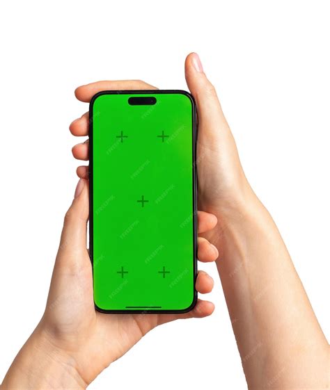 Iphone 14 зеленый экран макет макет мобильного телефона изолирован на ...
