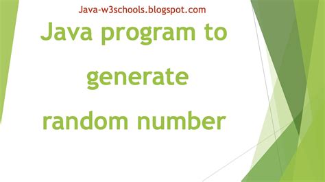 Java program to generate random number using Random.nextInt(), Math.random() and ...