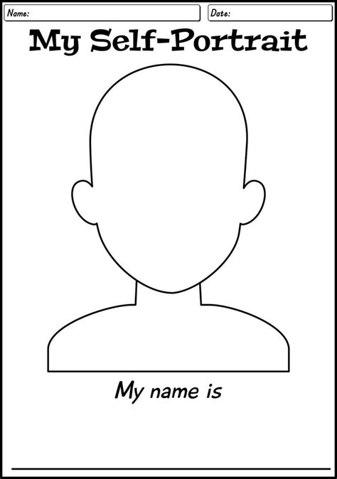 Self Portrait Face Template | Kindergarten self portraits, Student self ...