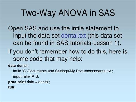 PPT - Two-Way ANOVA in SAS PowerPoint Presentation, free download - ID:906783