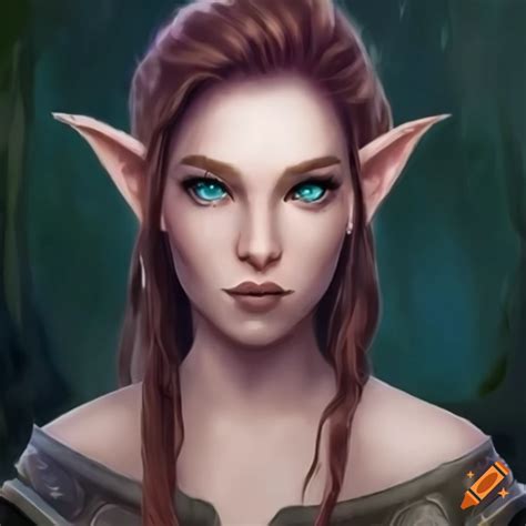 Portrait of a beautiful female elf on Craiyon