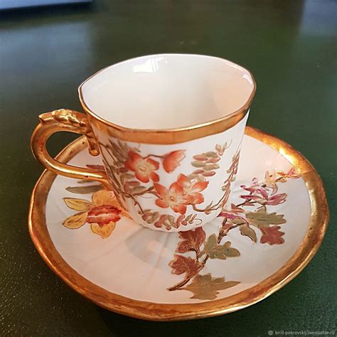 Кофейная пара №2. Старинный английский фарфор Royal Worcester ~1880г ...