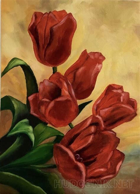 Картина Тюльпаны. Размеры: 28x37, Год: 2018, Цена: 2700 рублей Художник ...
