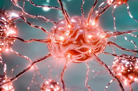 Neurons Firing with Electrical Impulses in Close-up View, Highlighting Complex Neural ...