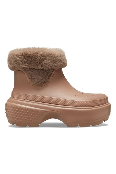 Crocs, Унисекс боти с еко пух и лесно обуване, Кафяв, 38-39 - eMAG.bg