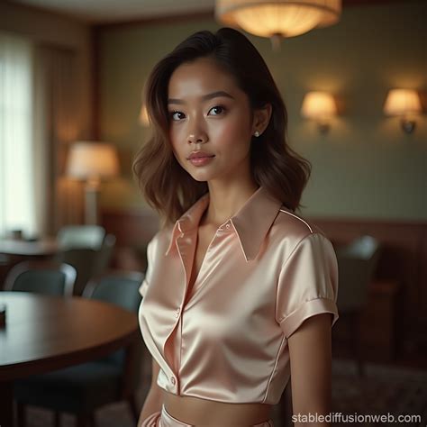 Secretary in Satin Blouse | Stable Diffusion Online
