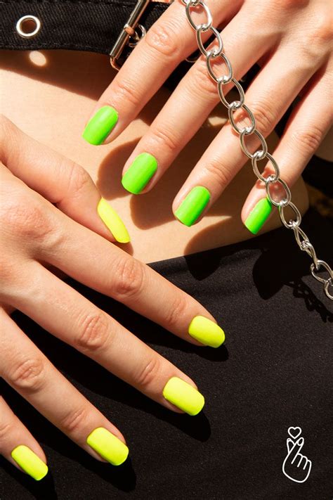 NEW - Nail Polish to stick-on. Neon Colors! Black Gel Nails, Blue Ombre ...