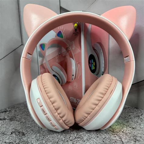 ᐉ Наушники с кошачьими ушками UKC STN-28 Bluetooth LED Розовый (TP-478 ...