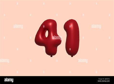 41 3d number balloon made of realistic metallic air balloon 3d ...