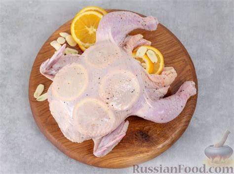 Рецепт: Курица, запечённая с апельсинами на RussianFood.com