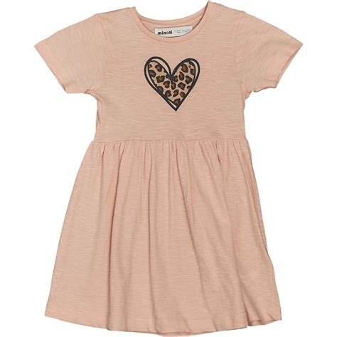 MINOTI Mädchen Heart Kleider aus Jersey Rosa