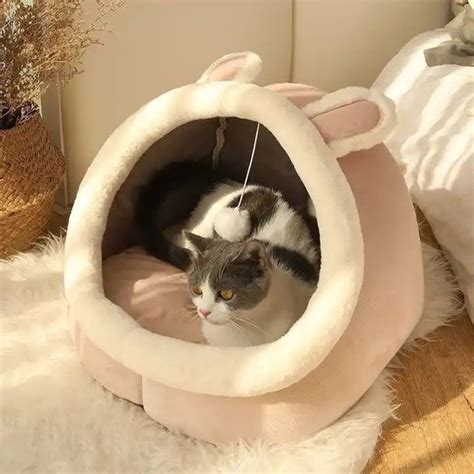 Кошачья кровать полузакрытый домик для маленьких домашних животных ...