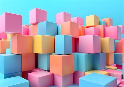 Abstract Colorful Cubes Background | Premium AI-generated image