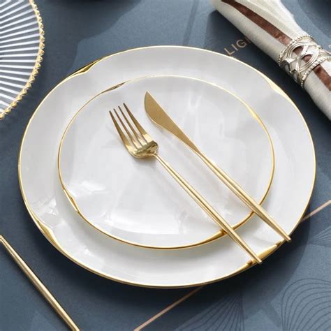 Luxury Hotel Tableware Western Dishes Flat 8 Inch Steak Plate Italian ...